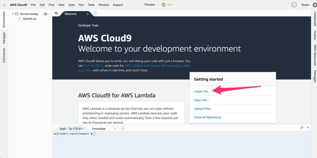 AWS Cloud9でPython開発する準備 | Django 入門 | Tech-Joho.info
